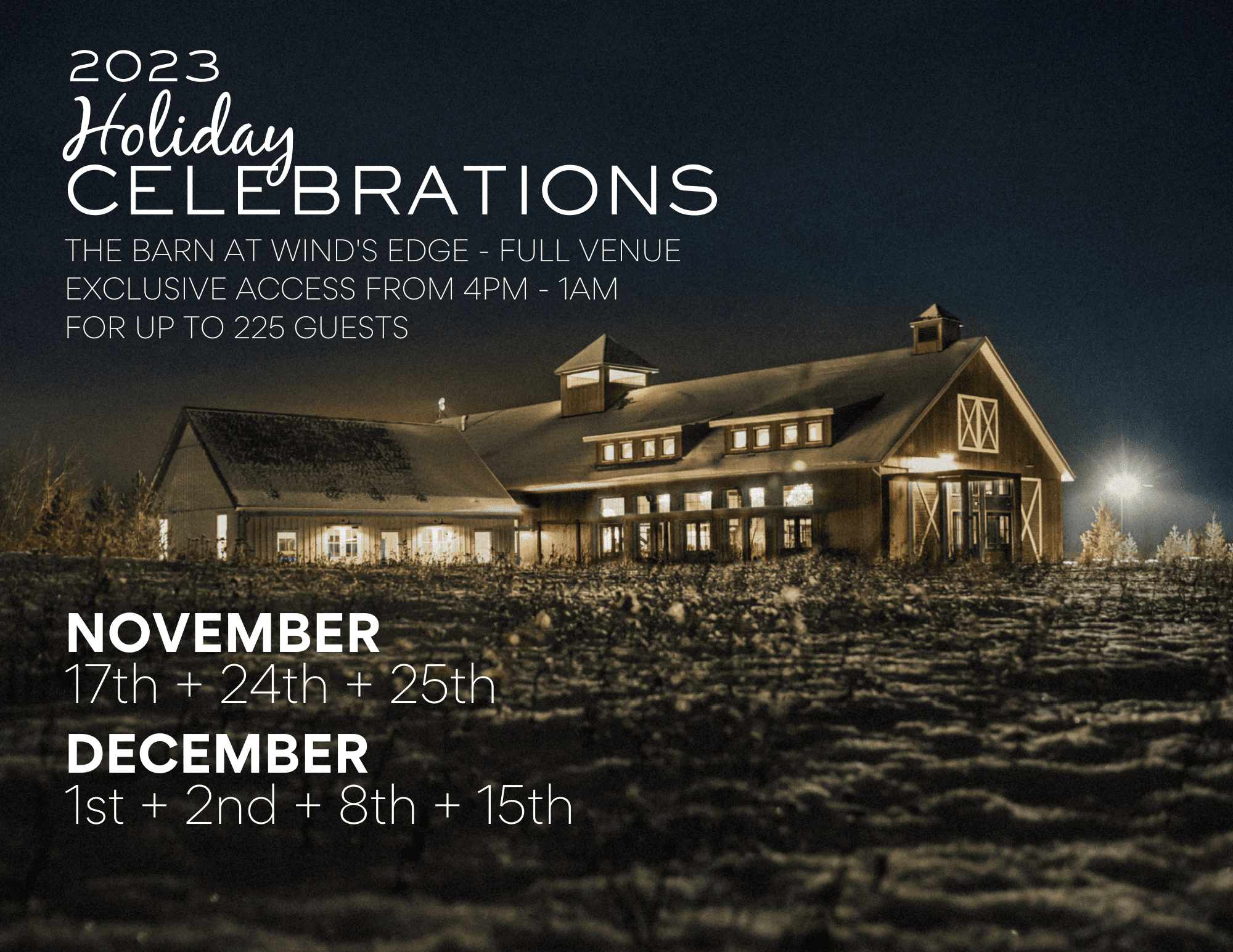 Upcoming Events - The Barn at Wind's Edge